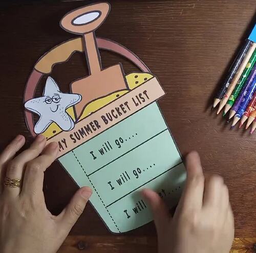 Summer writing craftivity - Summer bucket list craft - Summer bucket list