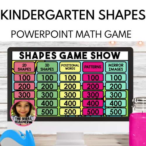 2D and 3D Shapes Kindergarten Math Review Game Show using PowerPoint™
