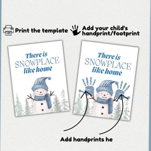 Snowman Handprint Craft Template | Winter Handprint Art | Winter Kids ...