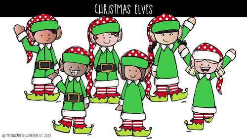 Christmas Elves clip art MINI by Melonheadz Clipart | TPT