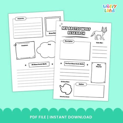 Arctic Wolf Craft & Science Research Project | Winter Animal & Writing ...