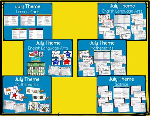 Kindergarten July August and September Cross-Curricular Units Bundle