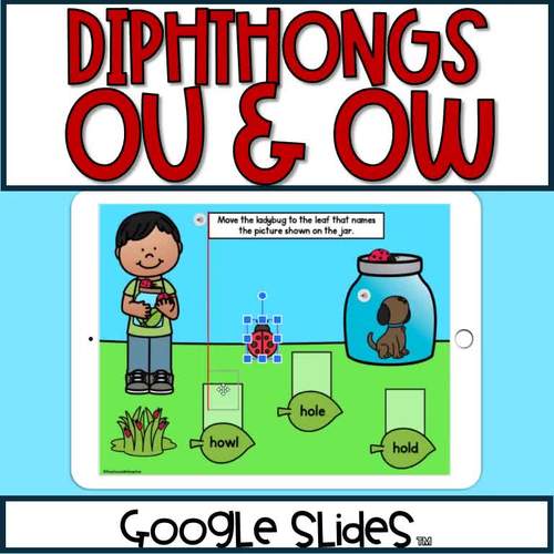OU OW | Diphthongs | Phonics Google Slides™ by The Chocolate Teacher