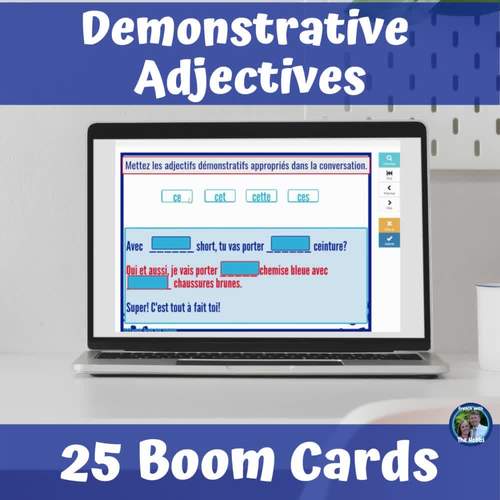 French Demonstrative Adjectives Boom™ Digital Task Cards ce cet cette ces