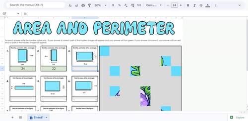 Area and Perimeter Digital Mystery Puzzle Pixel Art | 4.MD.3 | Under ...