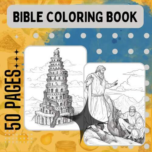 Bible Coloring Book (50 Pages of Illustrations and Bible Quotes)