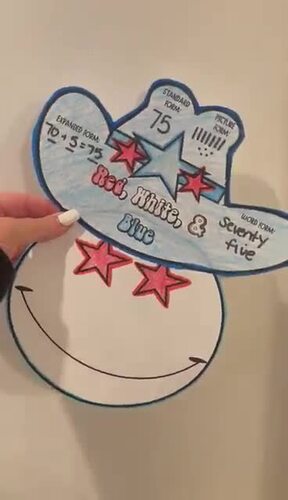 Patriotic Math Place Value Craft by The Teaching Diva Corner | TPT