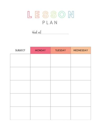 Weekly Lesson Plan for Teachers, Lesson Planner for Class Plans | TPT