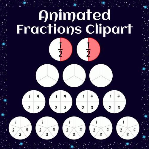 Animated GIF Shaded Circle Fractions Clipart by Colleen's Cosmic Collection