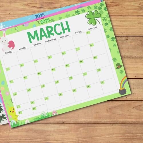 2025 Printable Monthly Calendar, Visual Seasons Activity, Vocabulary ...