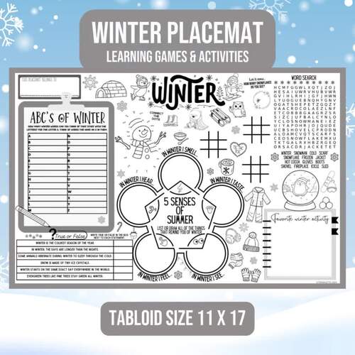 Winter Activity Placemat by Twinklette | TPT