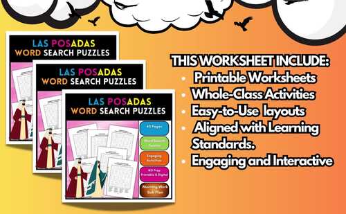 Las Posadas Word Search Activities Morning Work 4th,5th,6th,7th,8th,9th ...