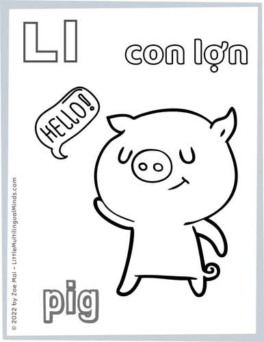 Vietnamese Resources - Bilingual Vietnamese Alphabet Coloring Sheets