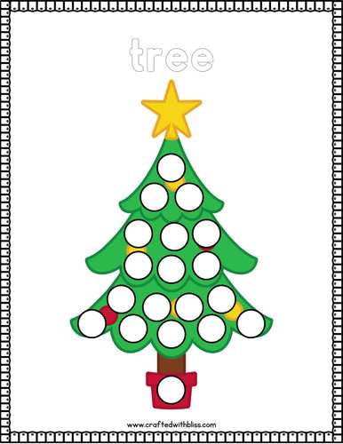 Christmas Do-A-Dot Activity, Christmas Dot Marker Fine Motor Printable