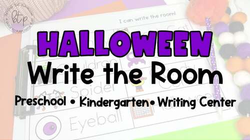 Halloween Write the Room - Preschool, Kindergarten Halloween Writing Center