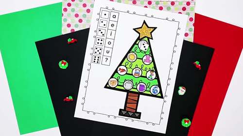 Winter Holiday CVC Words Roll and Cover Phonics Game by Sunshine and ...