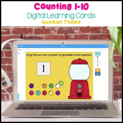 Counting 1-10 with Gumballs Boom Cards {Distance Learning} | TPT