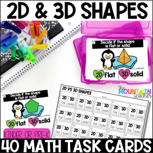 2D vs 3D Shapes Geometry Activities - Kindergarten Math Centers and ...