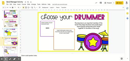 Create A Band Activity for Google Slides™ | Distance Learning | TpT