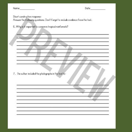 Informational Reading Comprehension- New Items Type ECR,SCR | TPT