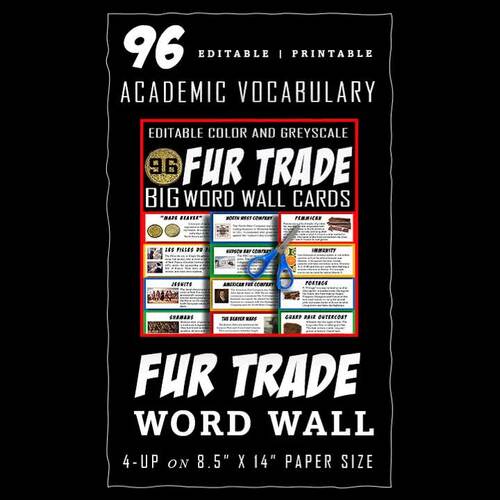 Fur Trade "BIG" WORD WALL CARDS | 96 Academic Vocabulary Cards! Howard ...