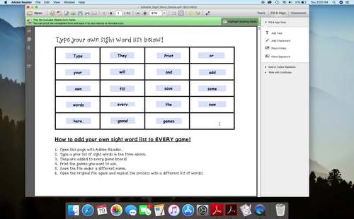 EDITABLE Sight Word Games Summer, Back to School, Fall, Winter, and More