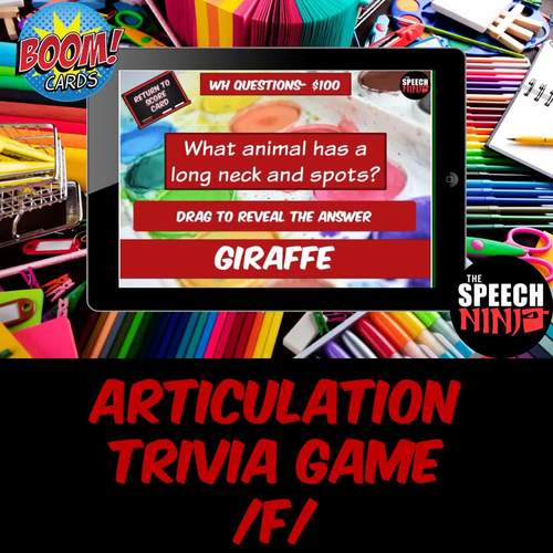 Articulation Trivia Game Boom Cards: F by The Speech Ninja | TPT