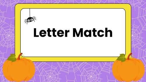 Halloween Spiders ABC Digital Letter Matching Activity | Fluency and ...