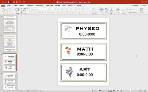 Floral Visual Schedule Cards | Classroom Organization | Classroom Decor