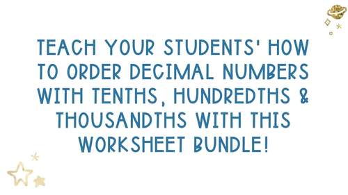Decimal Ordering : Mega Bundle by Kerry Grogan Tutoring | TPT