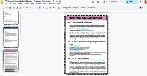 Ap Spanish- Identidades Personales y Públicas - FULL UNIT Notes and ...