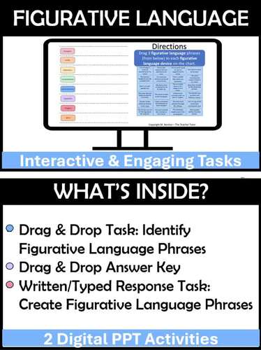 3rd-6th Grade Interactive Digital PowerPoint Figurative Language Activities
