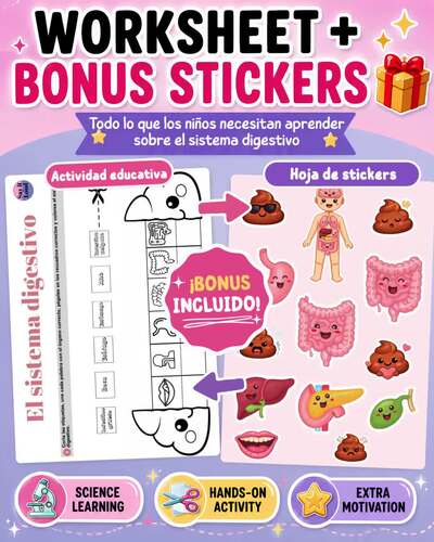 Sistema Digestivo | Actividad Recortar y Pegar | Human Body Science Craft