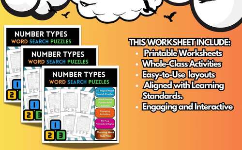 Fun Number Types Word Search Activities Morning Work 4th,5th,6th,7th ...