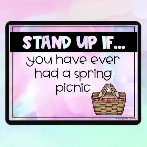 Spring Digital Stand Up If... by Sprinkle it with French | TPT