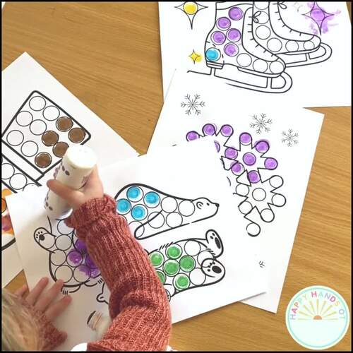 Winter Dot Marker Printable: PreK No Prep Winter Fine Motor Dot Art Centers