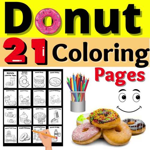 Donut Coloring Pages Doughnuts Art Color End of School by IncredibleDesigns