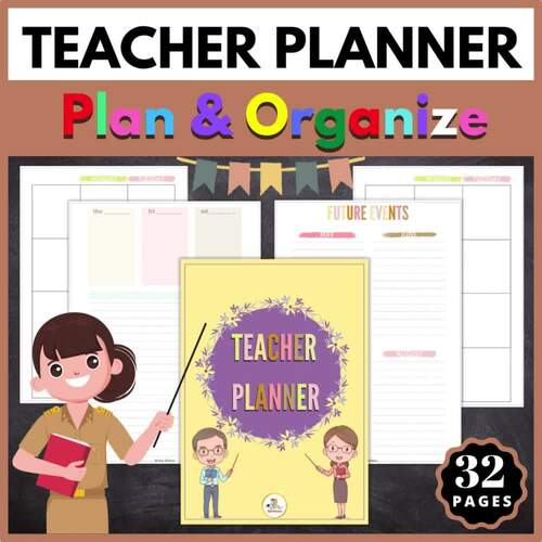 Editable Teacher Planner: Classroom roster & Monthly Calendar Planner ...