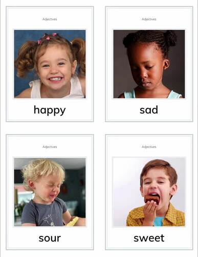 Adjective Flashcards for PreK/K/G1 by VMI Montessori Store | TPT
