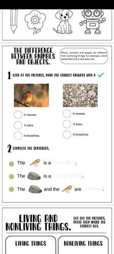 Living and nonliving things | Printable | Science for kids | TPT