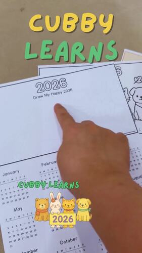 2026 Kids Calendar | Draw & Color New Year Activity Printable Gift for ...