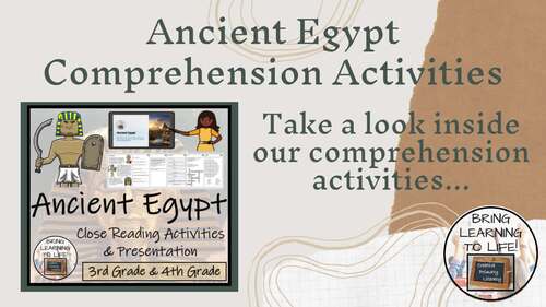 Ancient Egypt Close Reading Comprehension Activities | 3rd Grade & 4th ...
