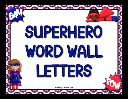Superhero Word Wall Letters by Cindy's Treasures | TPT