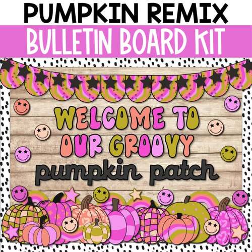 Pink Fall Pumpkin Bulletin Board Kit / Autumn Classroom Decor ...