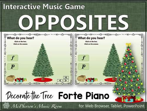 Christmas Music Dynamics | Forte Piano Interactive Music Game Decorate ...
