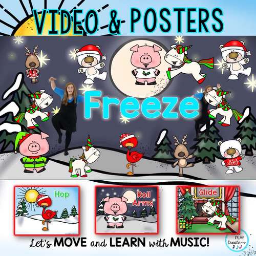 Holiday Freeze Dance, Brain Break, Exercise, Movement Activity:Video