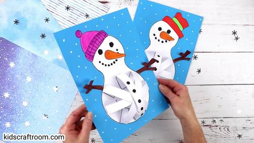 Pot Belly Snowman - Cut and Stick Winter Craft - Snowman Craft | TPT