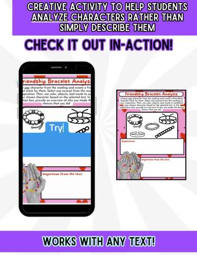 Characterization Analysis with Friendship Bracelets | Any Text | ELA ...