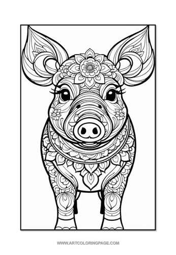 Coloring Pig Mandala Vol 6: 100 Pages PDF Download by Art coloring book