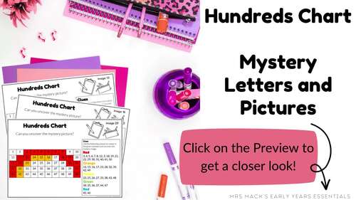 Hundreds Chart Mystery Letters and Pictures - Print & Go - Place Value ...